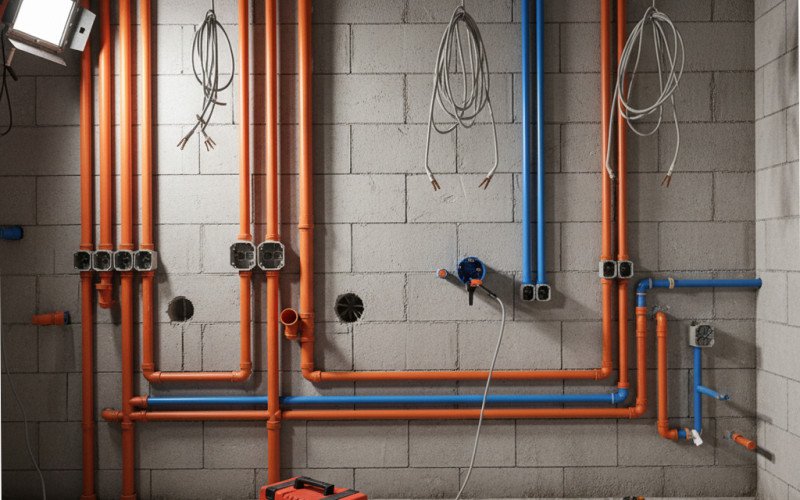 Electrical & Plumbing Work in Progress On-Site